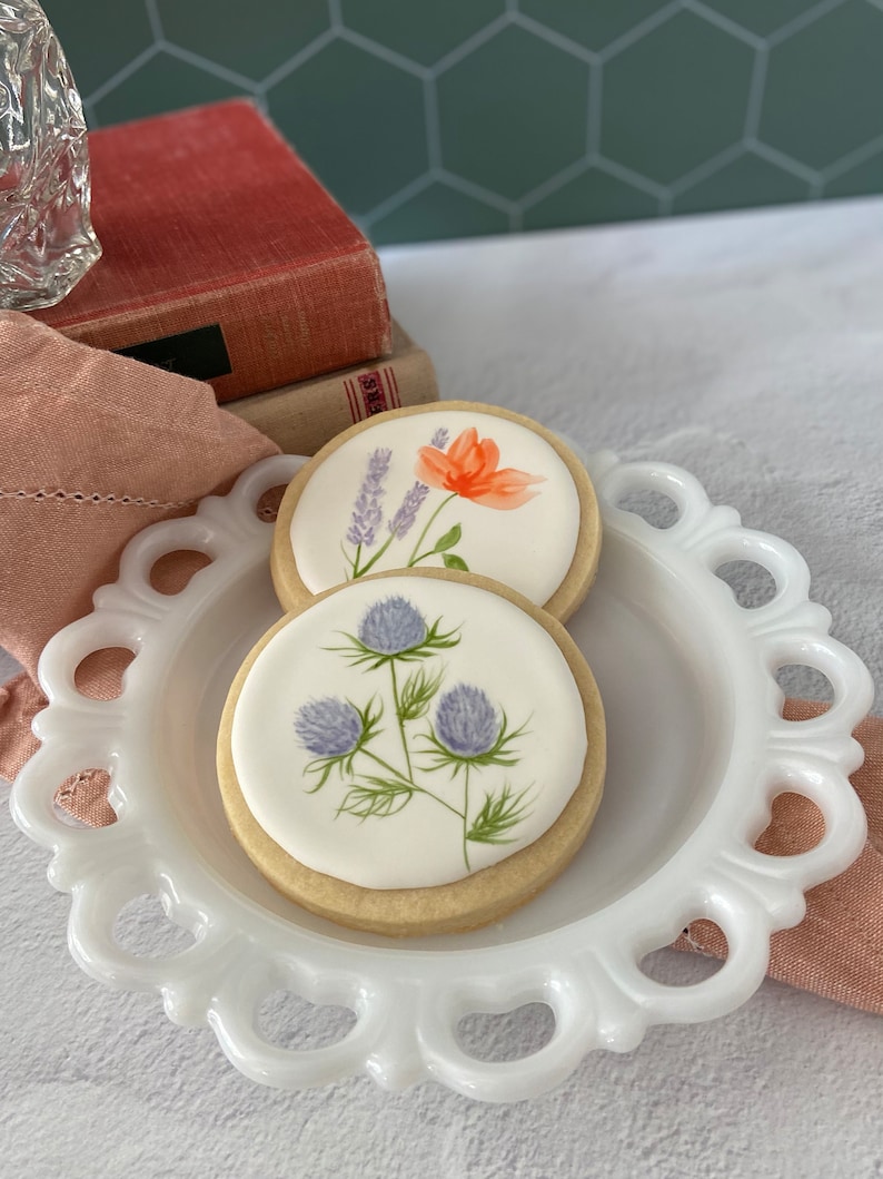 Wildflower Watercolor Cookies - Etsy