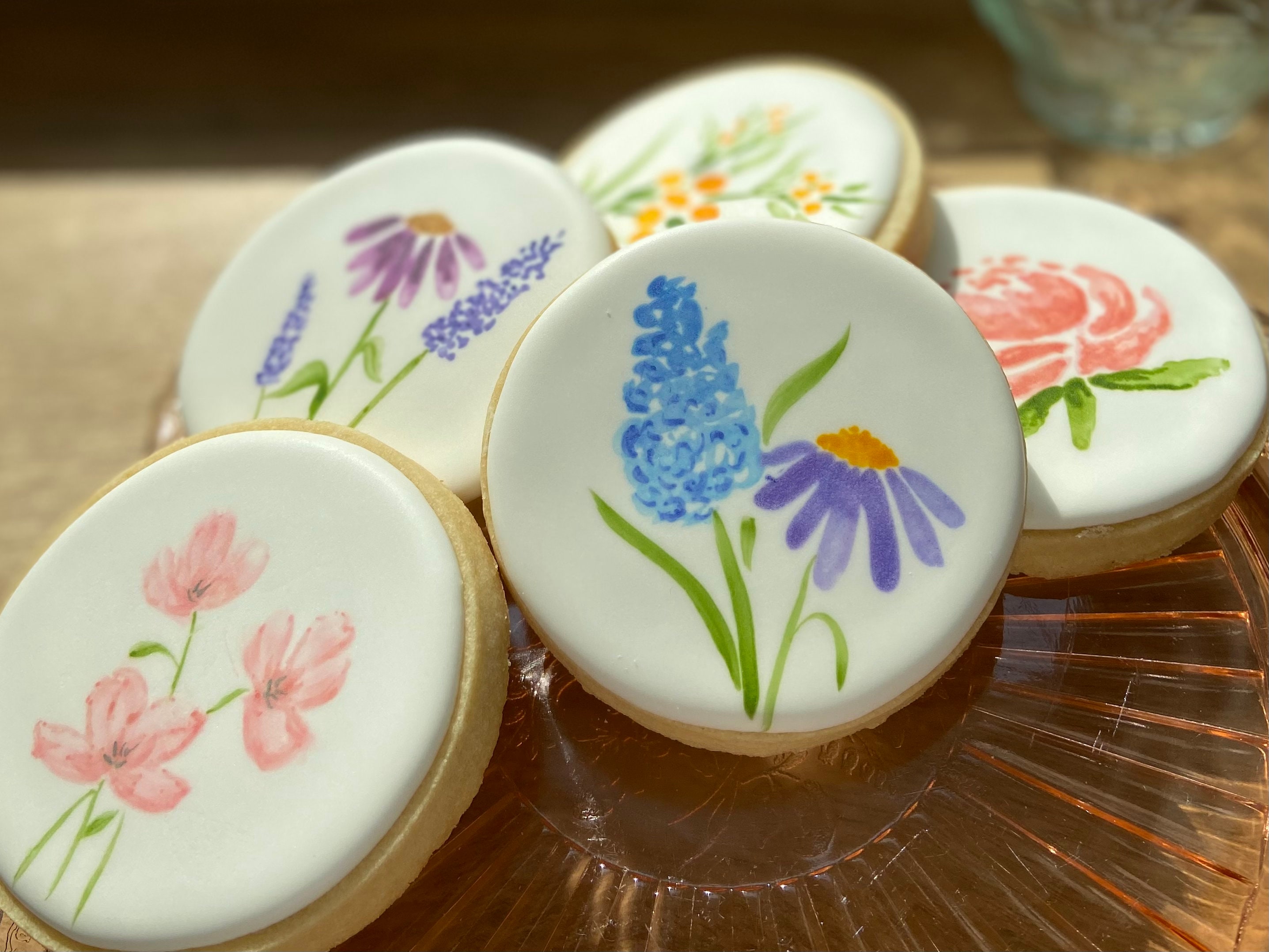 Wildflower Watercolor Cookies - Etsy