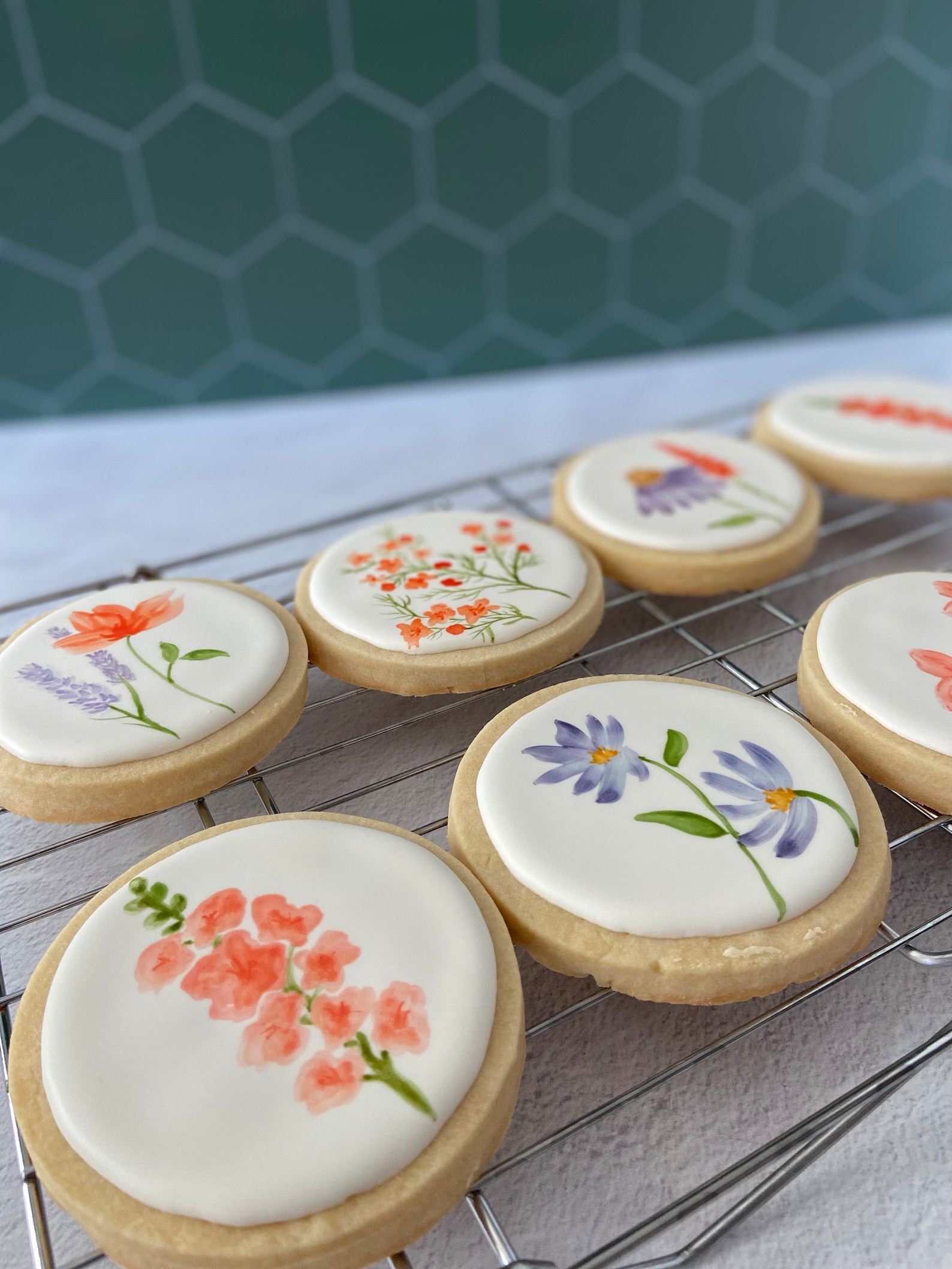 Wildflower Watercolor Cookies - Etsy