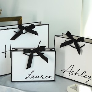 Personalized Name Gift Bags, Ribbon Tie Rope Gift Bags, Thank You Gift ...