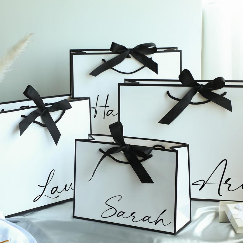 Black Tie Bridesmaids Boxes - Etsy