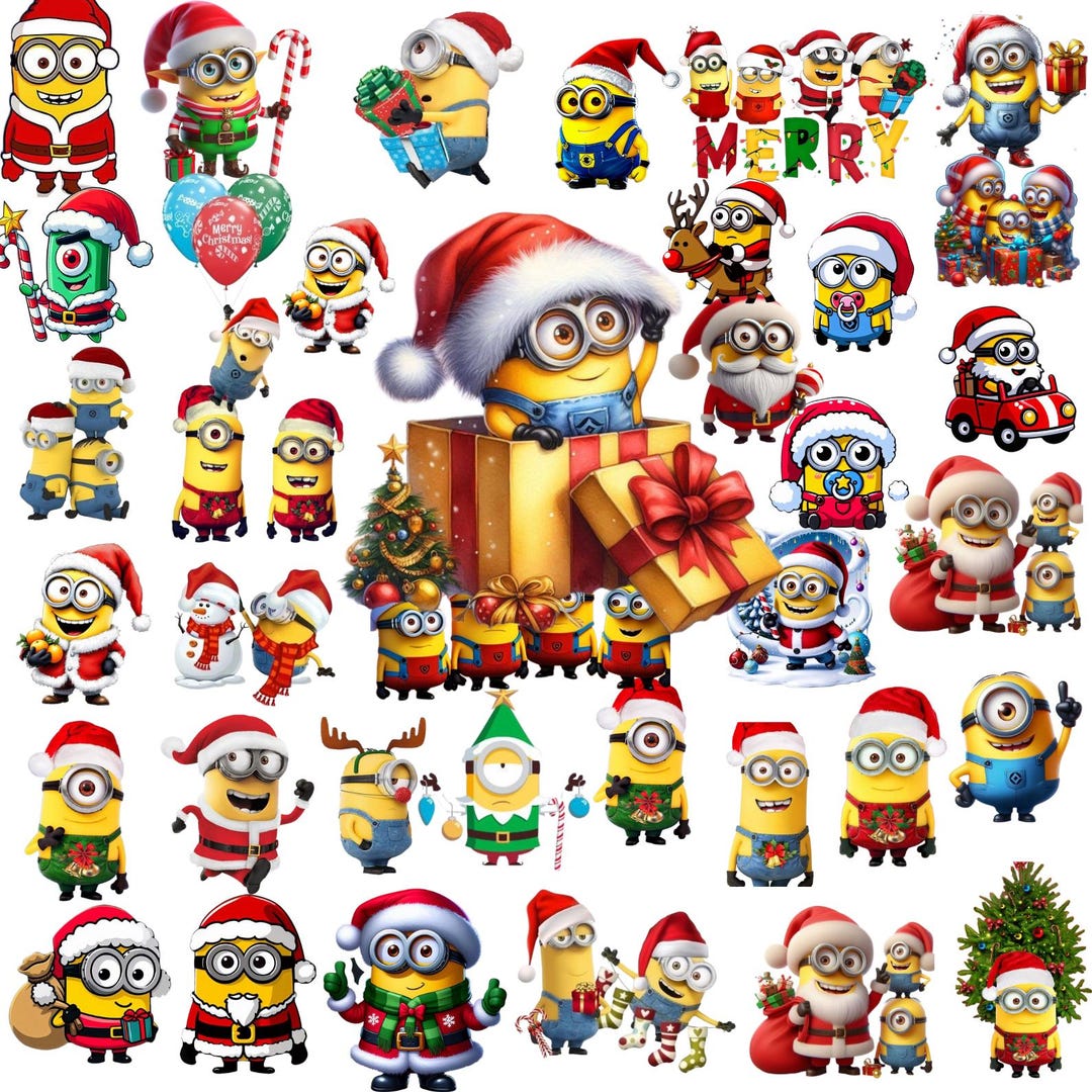 Christmas Minions SVG Bundle | Holiday Clipart for Cricut (digital ...