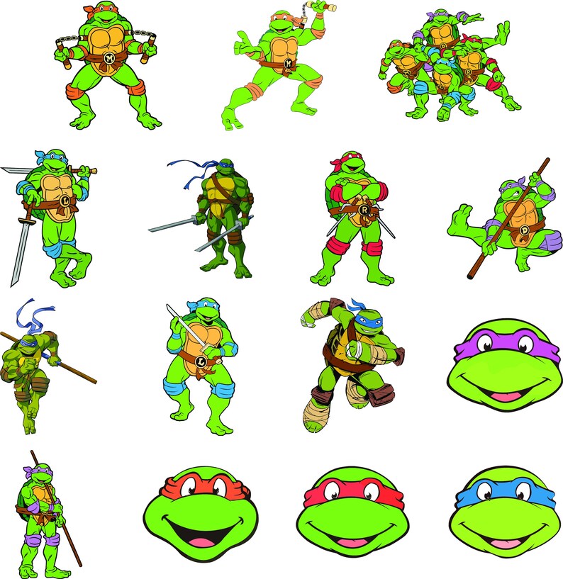 Ninja Turtles SVG PNG Clipart Bundle (digital Download) - Etsy