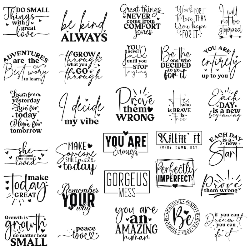 Positive Quotes Svg - Etsy
