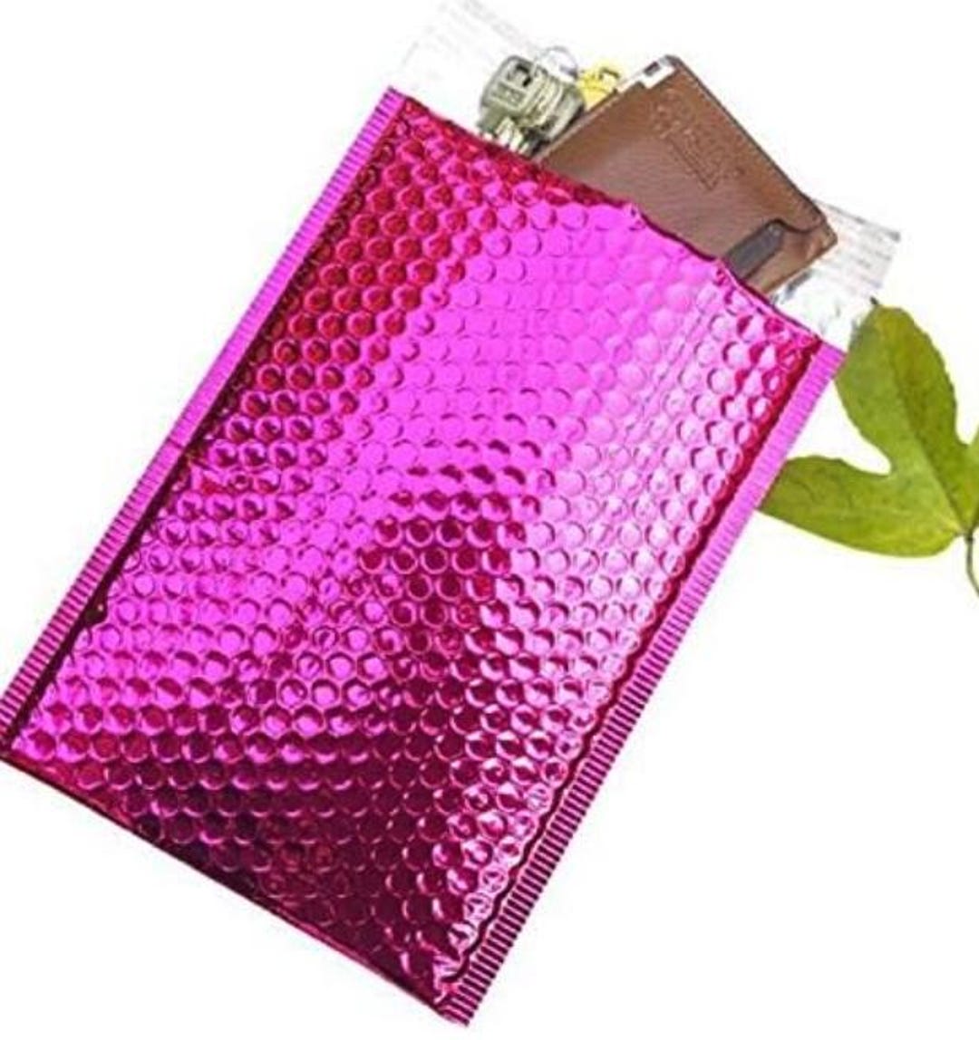 Metallic GLAMOUR HOT PINK Poly Bubble Mailers With Peel-n-seal Shipping ...