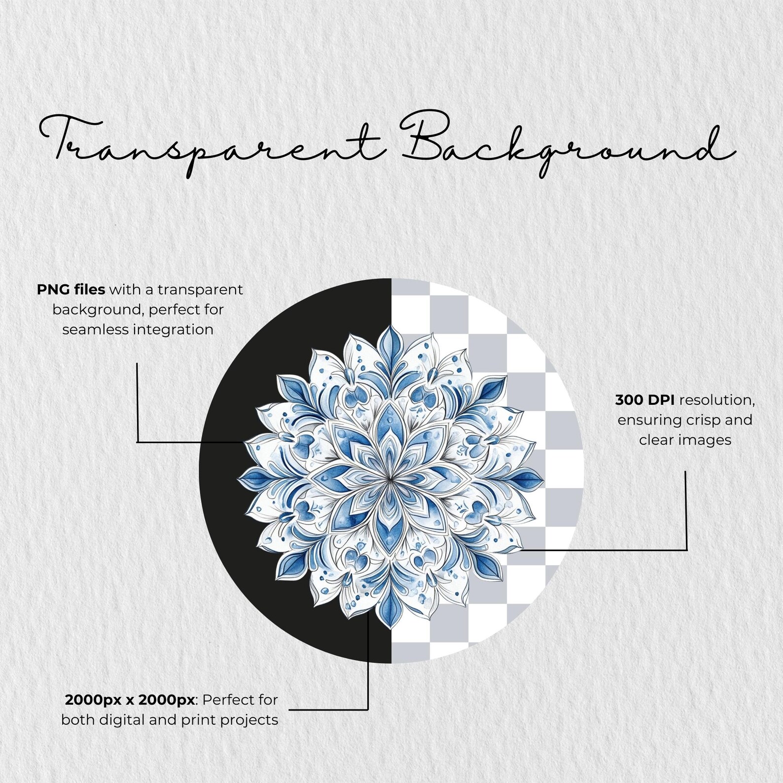 Watercolor Snowflake Clipart: Icy Blue Winter PNG Set (digital Download ...