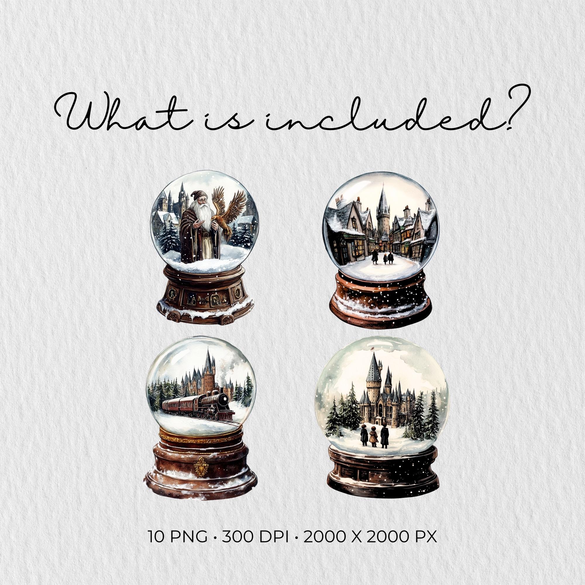 Watercolor Wizard Snow Globes Clipart: Magical Illustrations (PNG) - Etsy