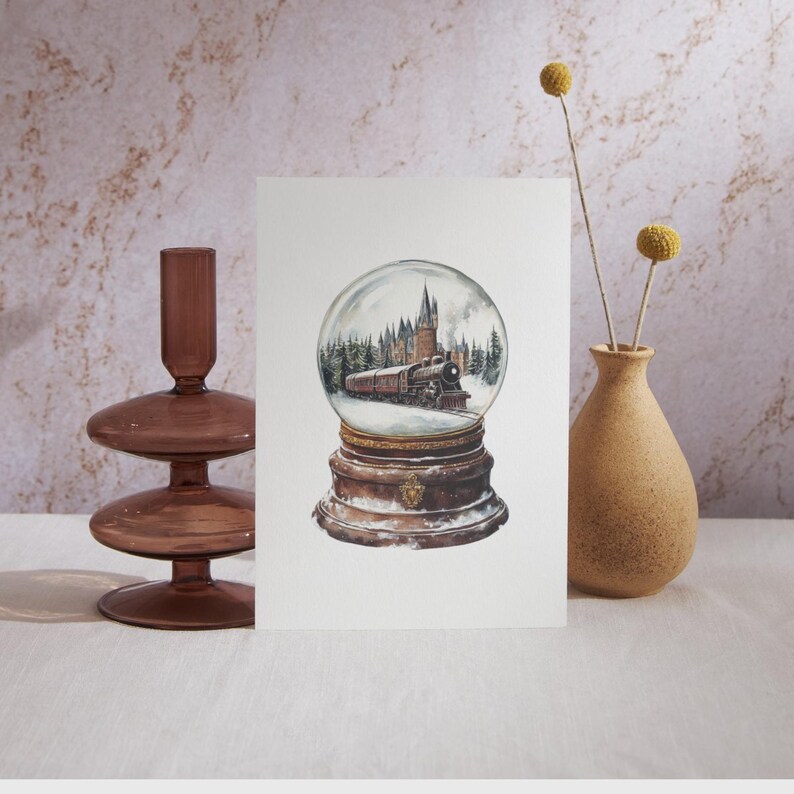 Watercolor Wizard Snow Globes Clipart: Magical Illustrations (PNG) - Etsy
