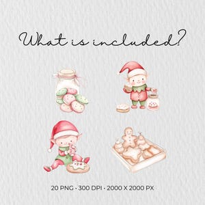 Christmas Bakery Clipart | Watercolor Santa Baking | Sweet Christmas ...