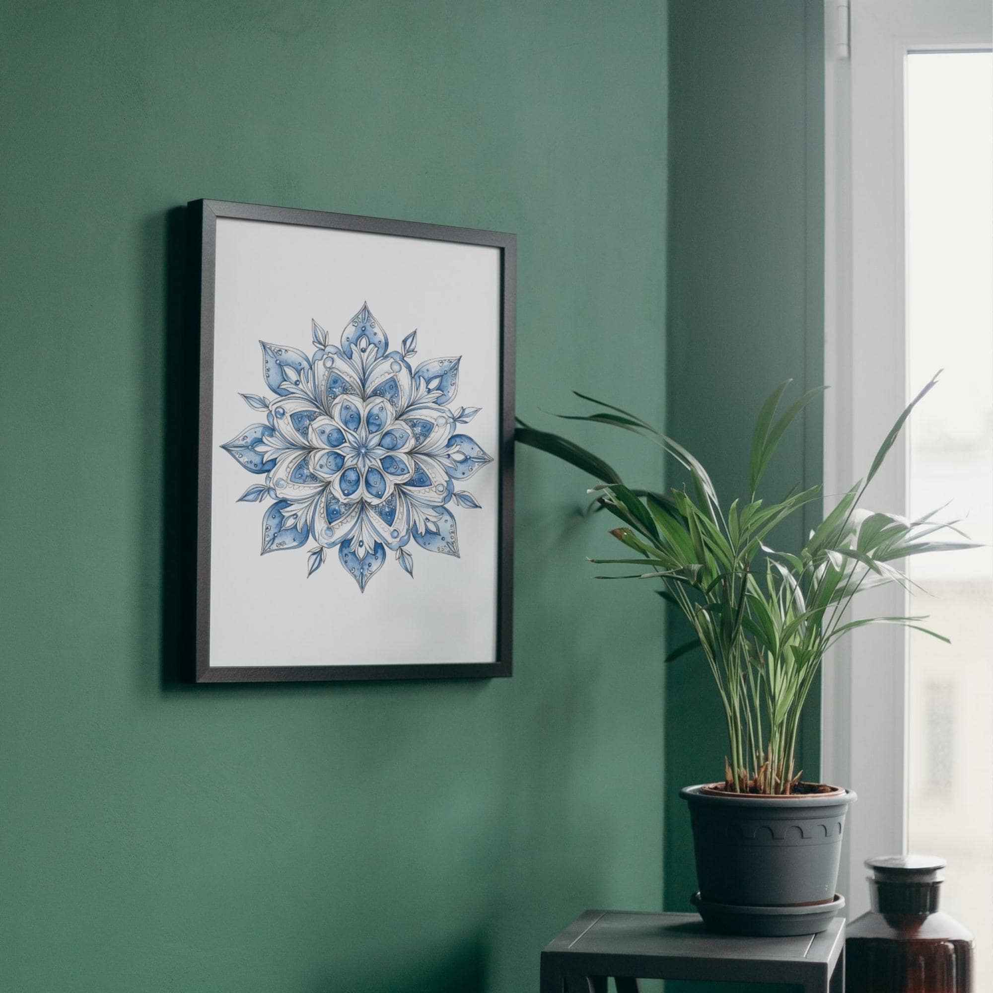 Watercolor Snowflake Clipart: Icy Blue Winter PNG Set (digital Download ...