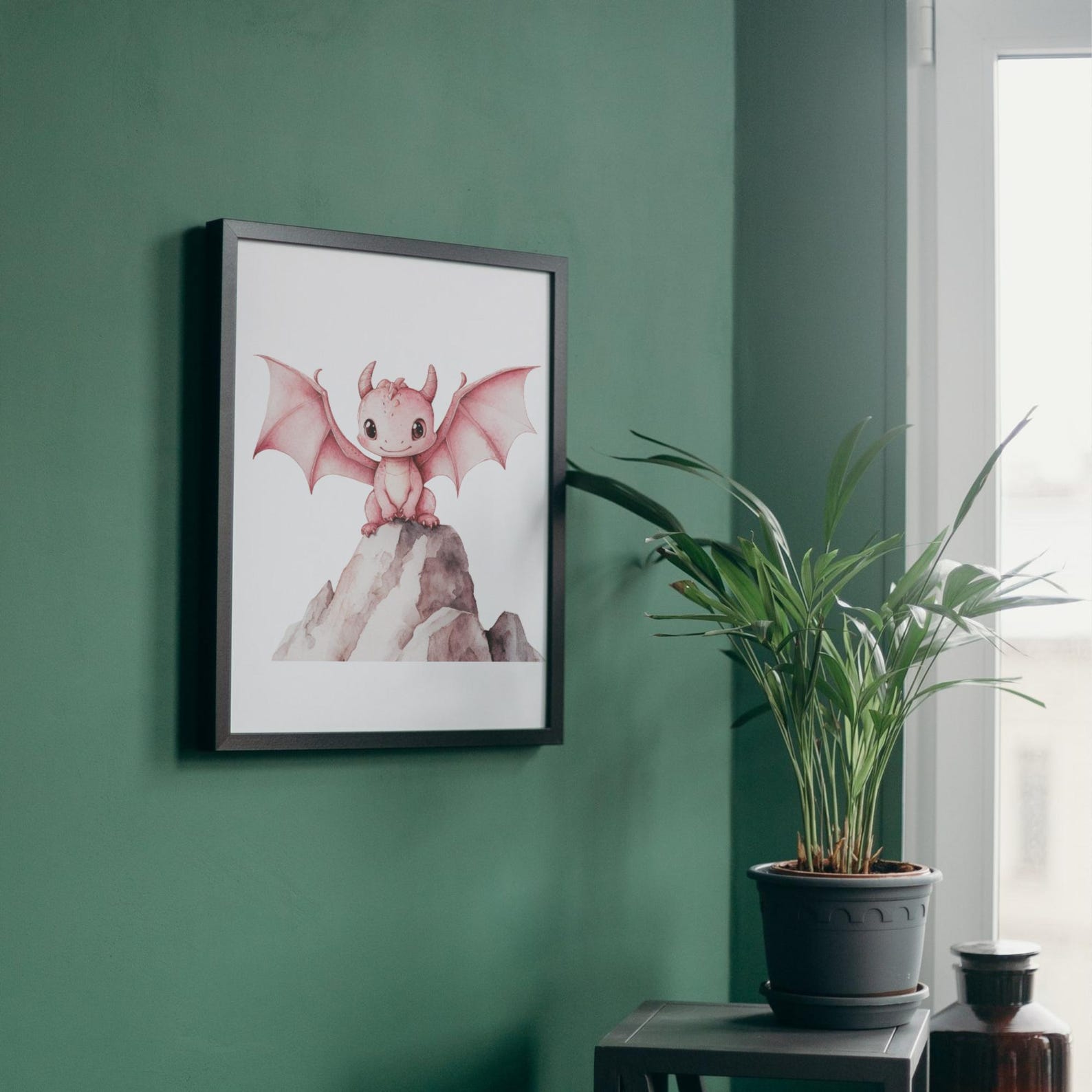 Baby Dragon Nursery Art | Dragon and Knights Watercolor Clipart Set ...