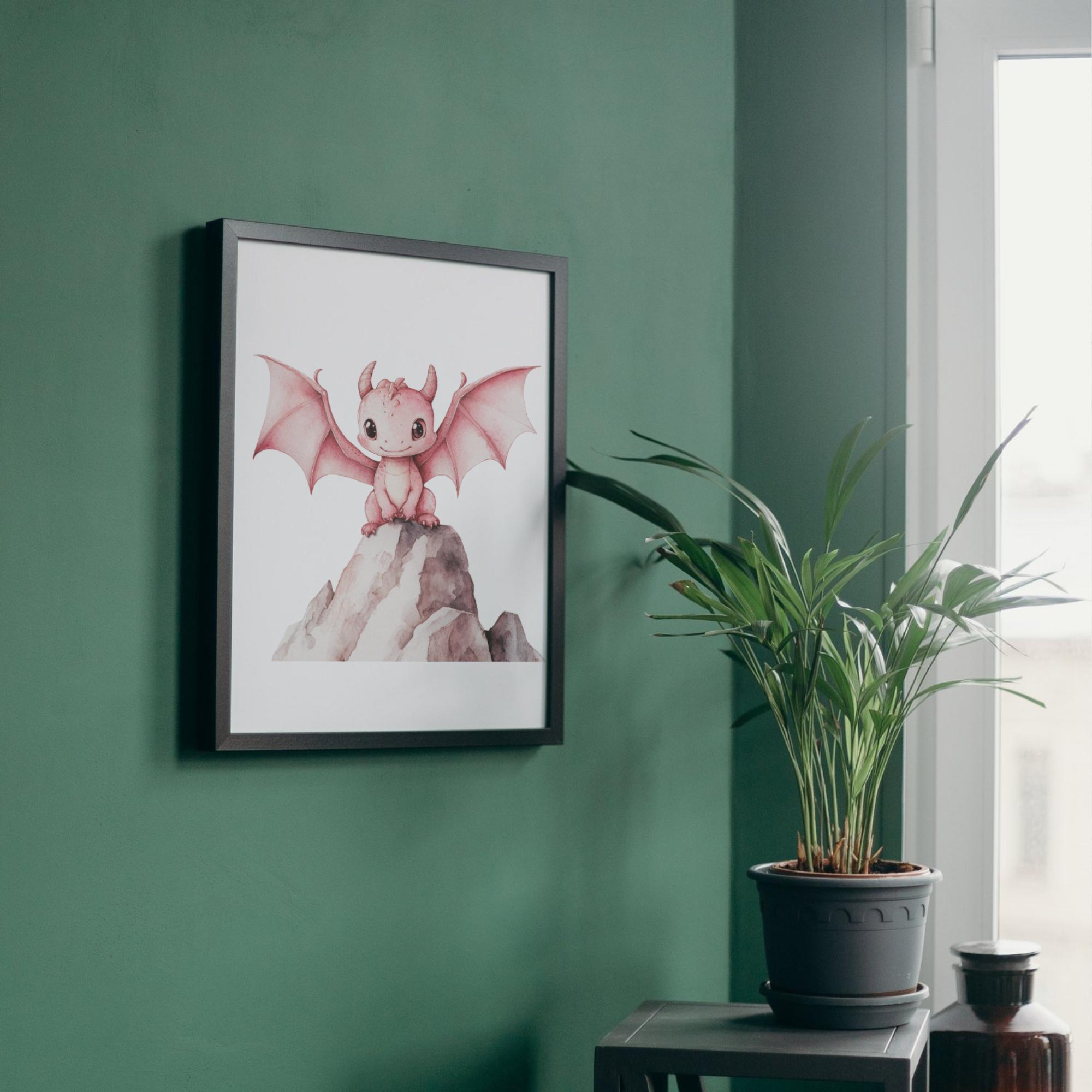 Baby Dragon Nursery Art | Dragon and Knights Watercolor Clipart Set ...