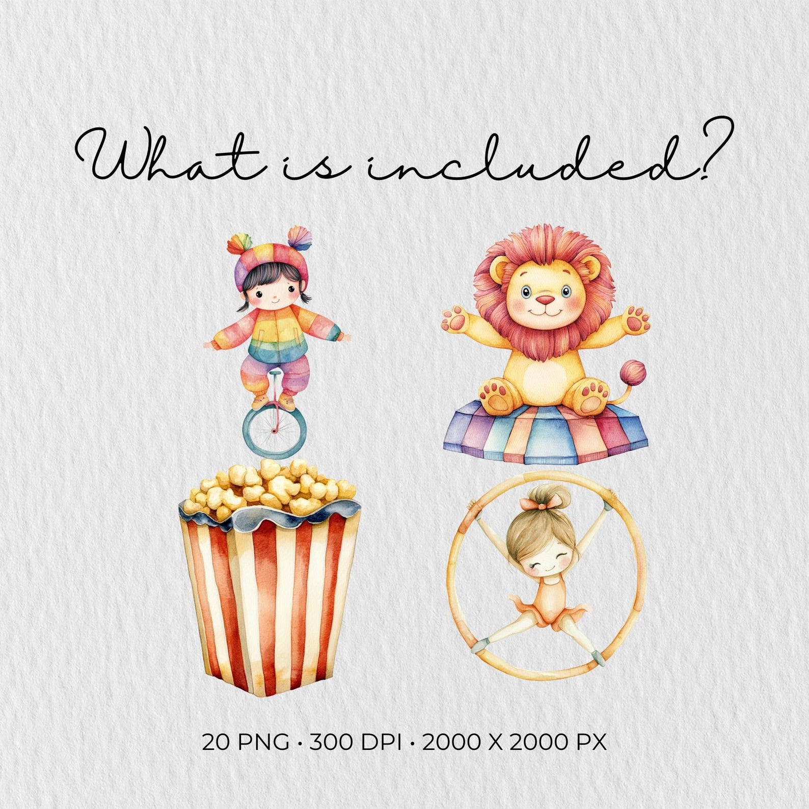 Watercolor Circus Clipart: Carnival Animals PNG (commercial Use) - Etsy