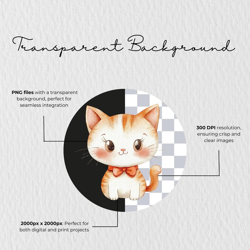 Watercolor Kitten Clipart Set: Nursery Art, Baby Shower (PNG) - Etsy