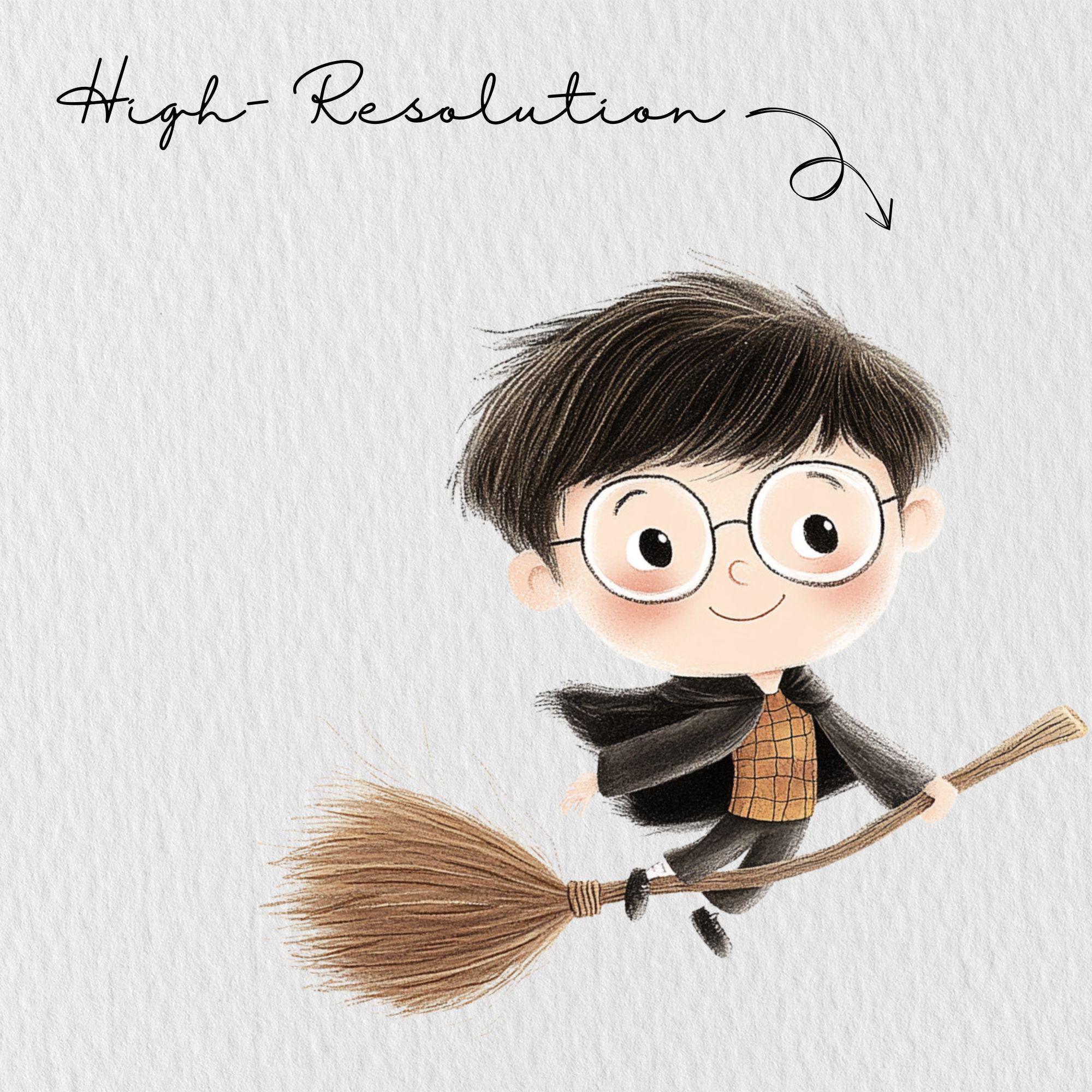 Cute Wizard School Clipart | Watercolor Wizard School | Cute Witch ...