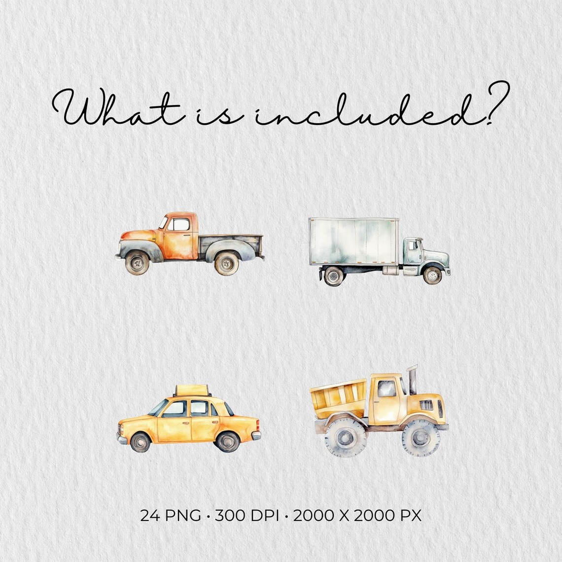 Watercolor Transportation Clipart: 24 Vehicle Illustrations (PNG) - Etsy