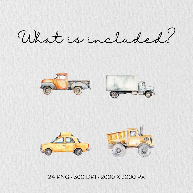 Transport Clipart Bundle | Watercolor Vehicle Illustrations | Cars ...