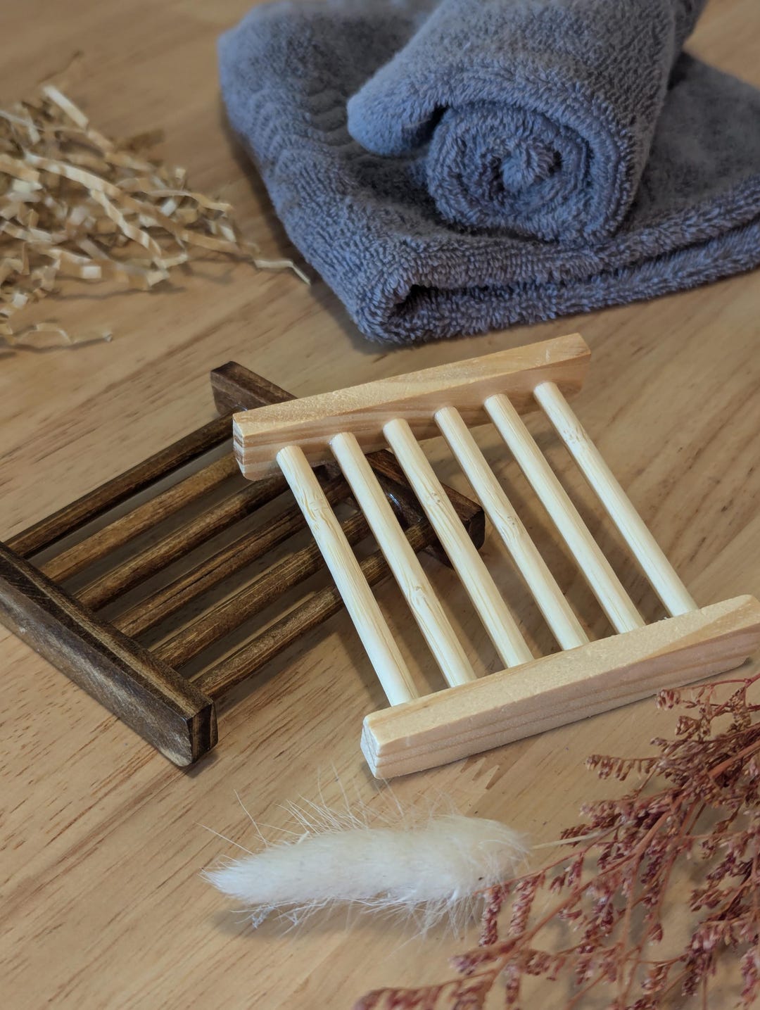 Wooden Soap Ladder – Natural Soap Drying Rack in Dark or Light Wood ...