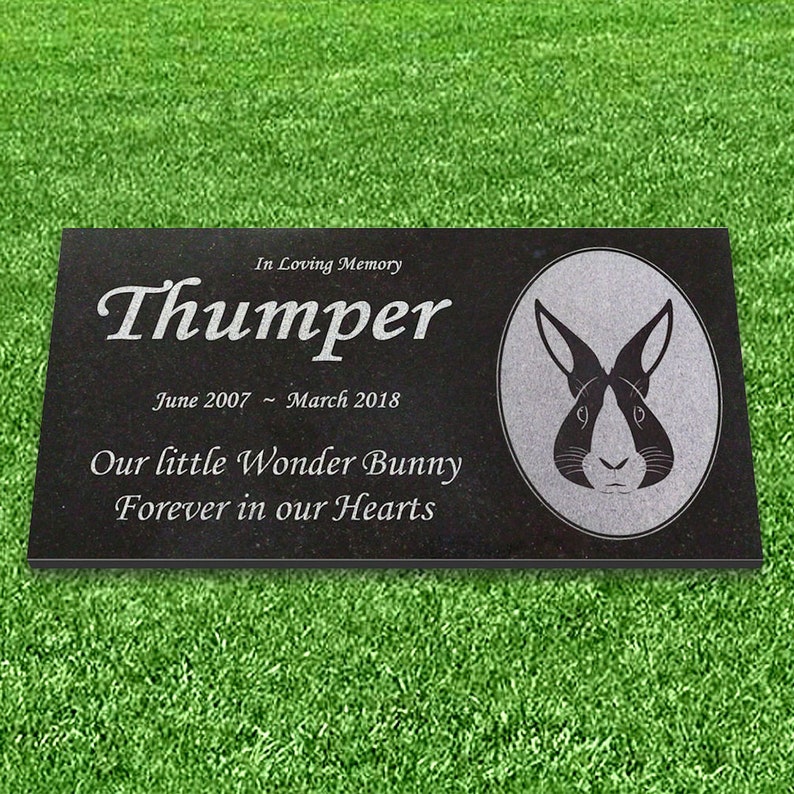 Personalized Rabbit Memorial Granite Stone Pet Grave Marker - Etsy