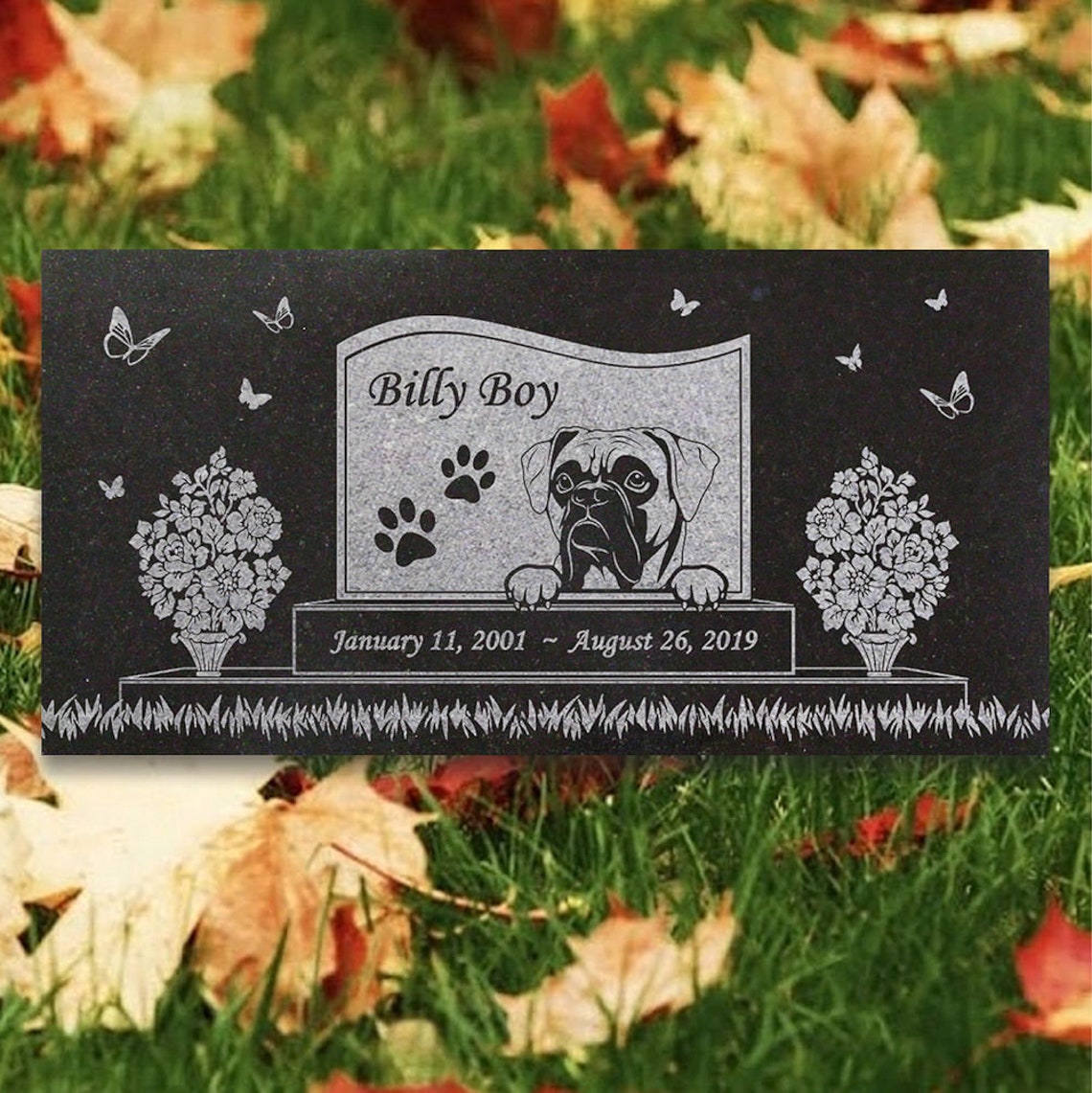 Boxer Personalized Dog Memorial Granite Stone Pet Grave - Etsy