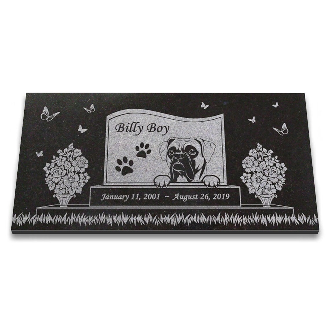 Boxer Personalized Dog Memorial Granite Stone Pet Grave - Etsy