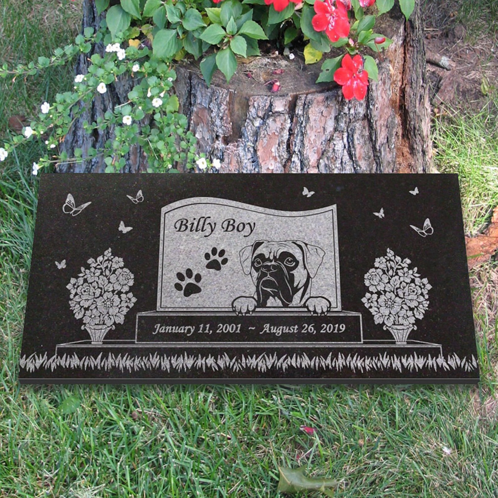 Boxer Personalized Dog Memorial Granite Stone Pet Grave - Etsy