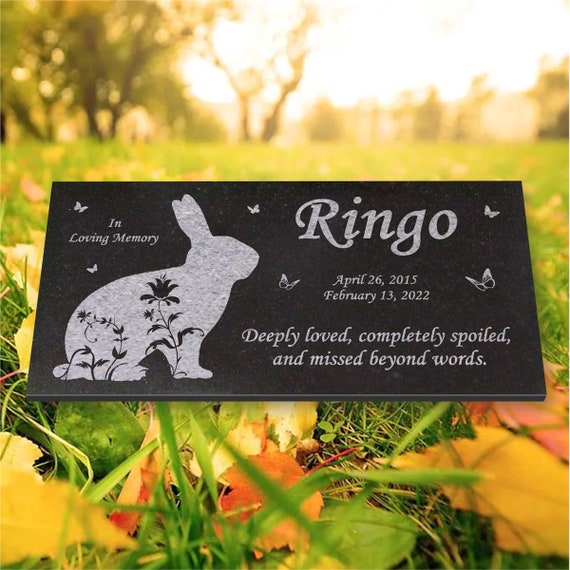 Personalized Granite Rabbit Memorial Stone Pet Grave Marker | Etsy