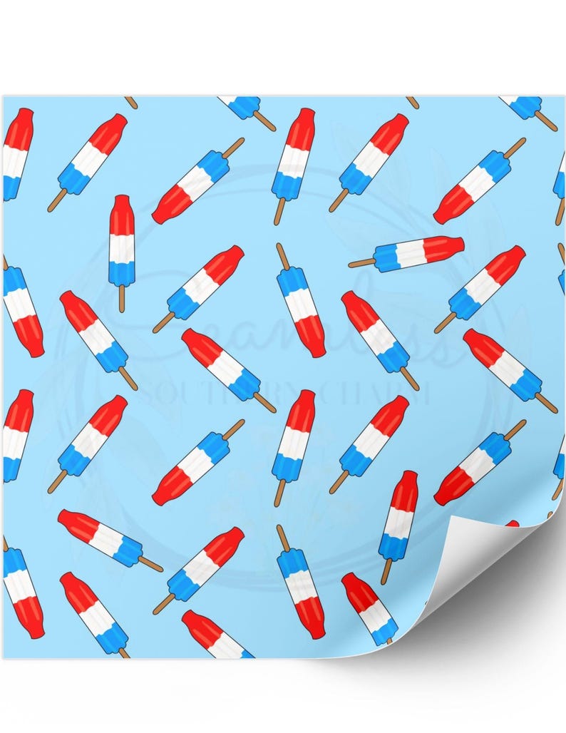Summer Pop Seamless Digital Pattern | Patriotic Ice Cream Bomb Pop 4th ...