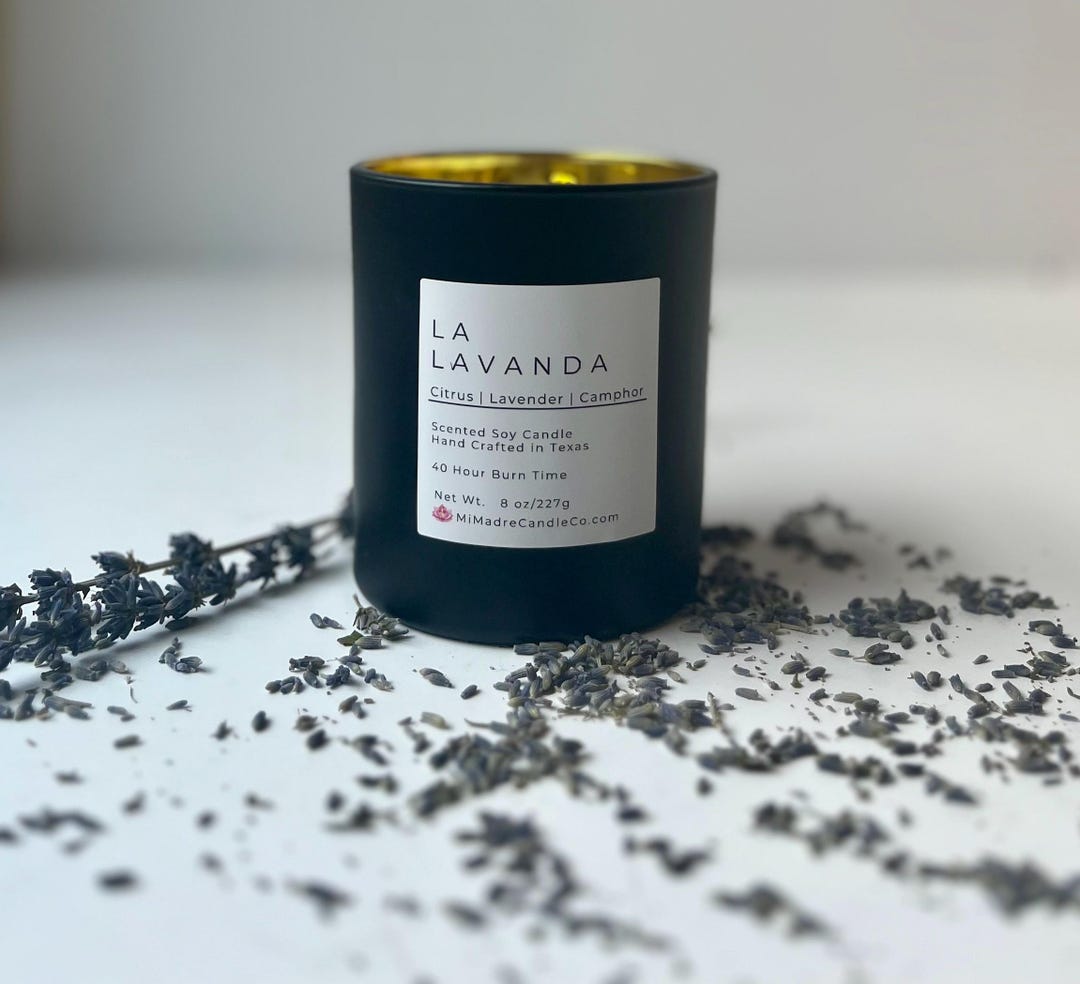 La Lavanda | Lavender | Soy Wax | Wood Wick | Calm & Relaxing Candle ...