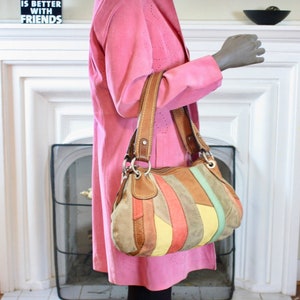 Vintage Purse. Vintage 1990s Women Multi Color Genuine Leather and ...