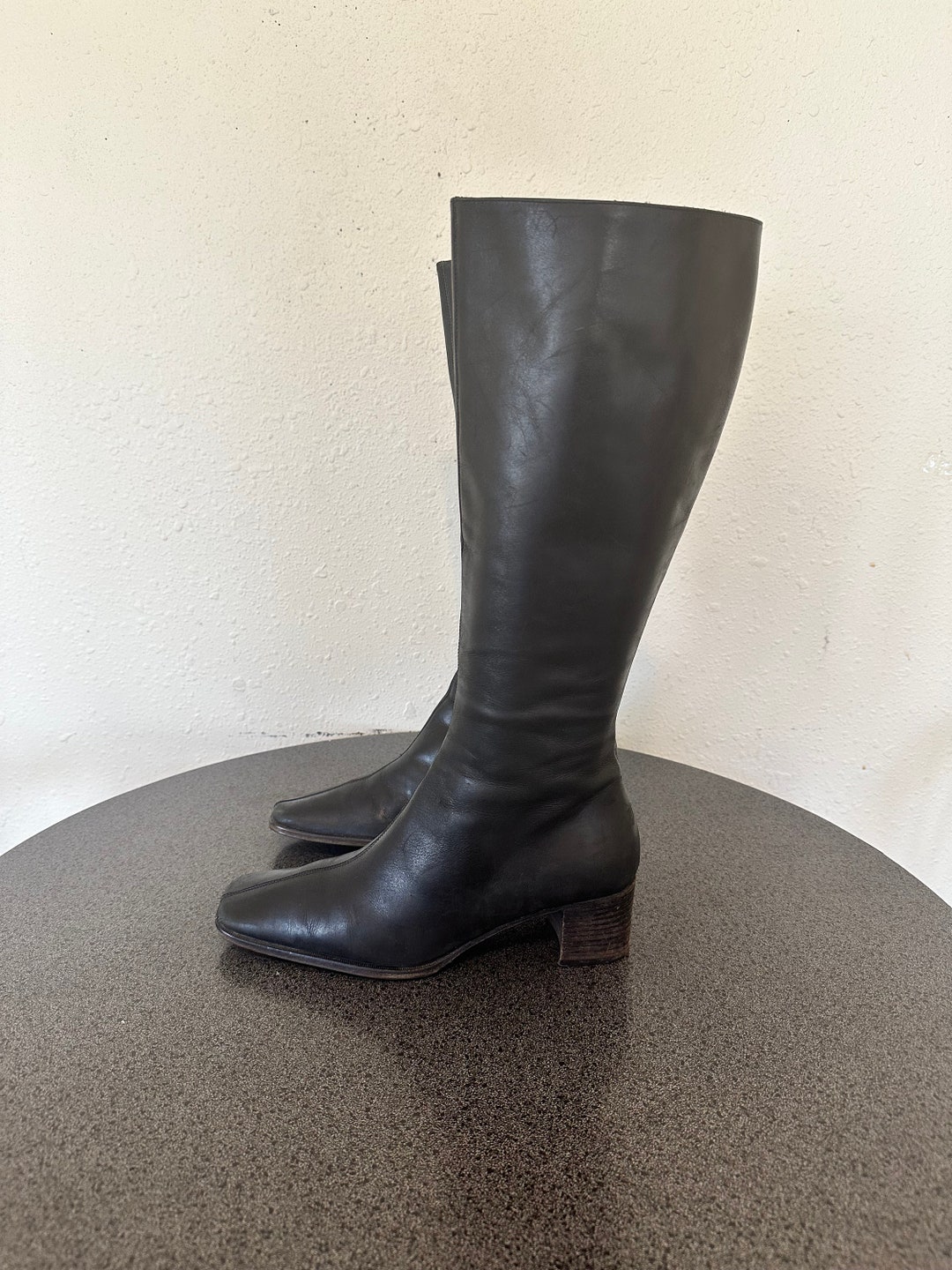 Vintage Boots-90s Boots-riding Boots-zip up Boots-tall Boots-us Women ...