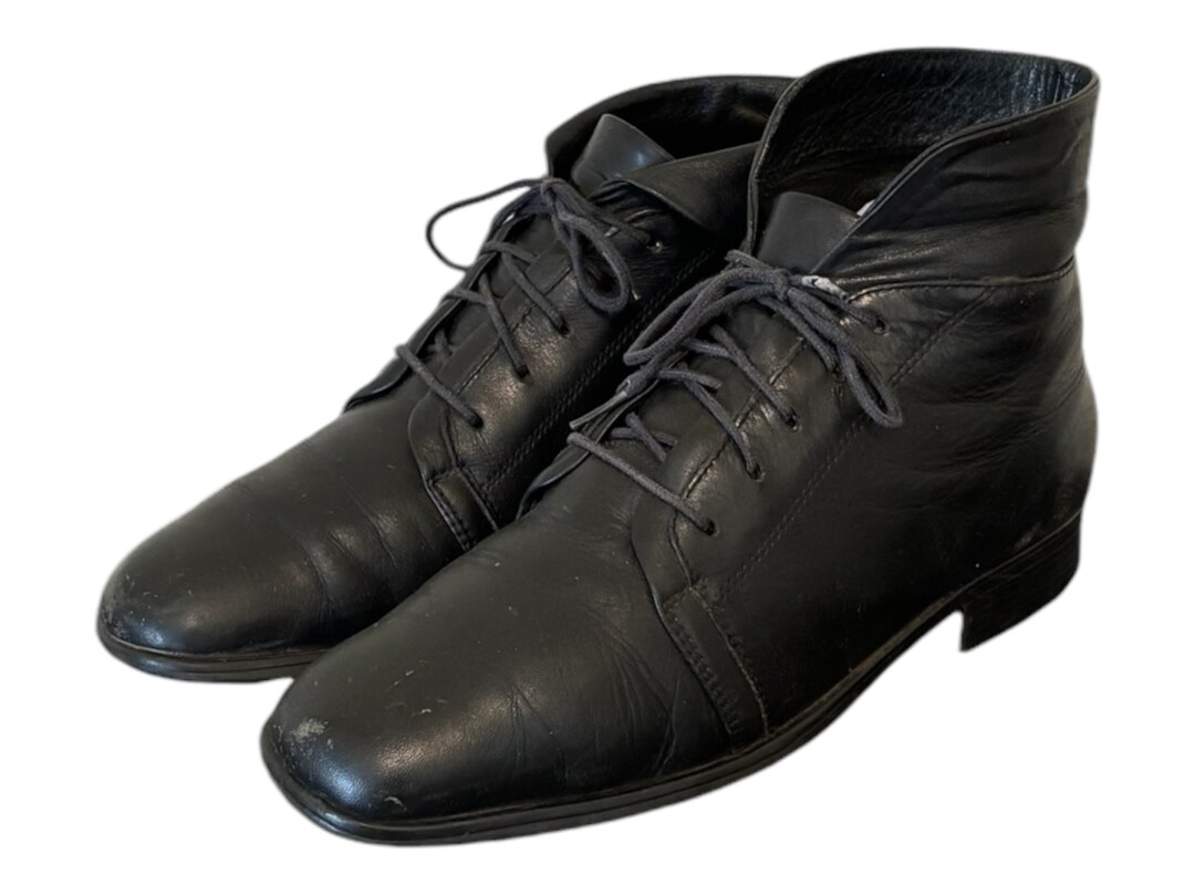 Vintage Boots-black Boots-ankle Boots-us Women Size 6.5-lace up Boots ...