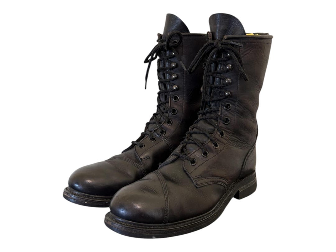 Vintage Boots-black Boots-combat Boots-us Men Size 11-work Boots-steel ...