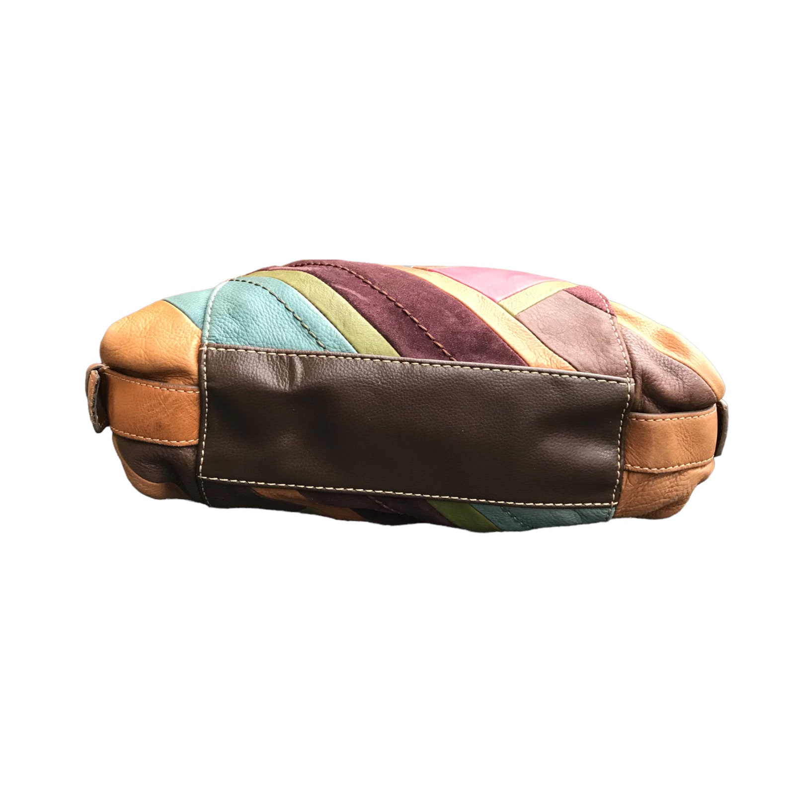 Vintage Leather Purse-fossil Shoulder Bag-multi Color Purse-leather and ...