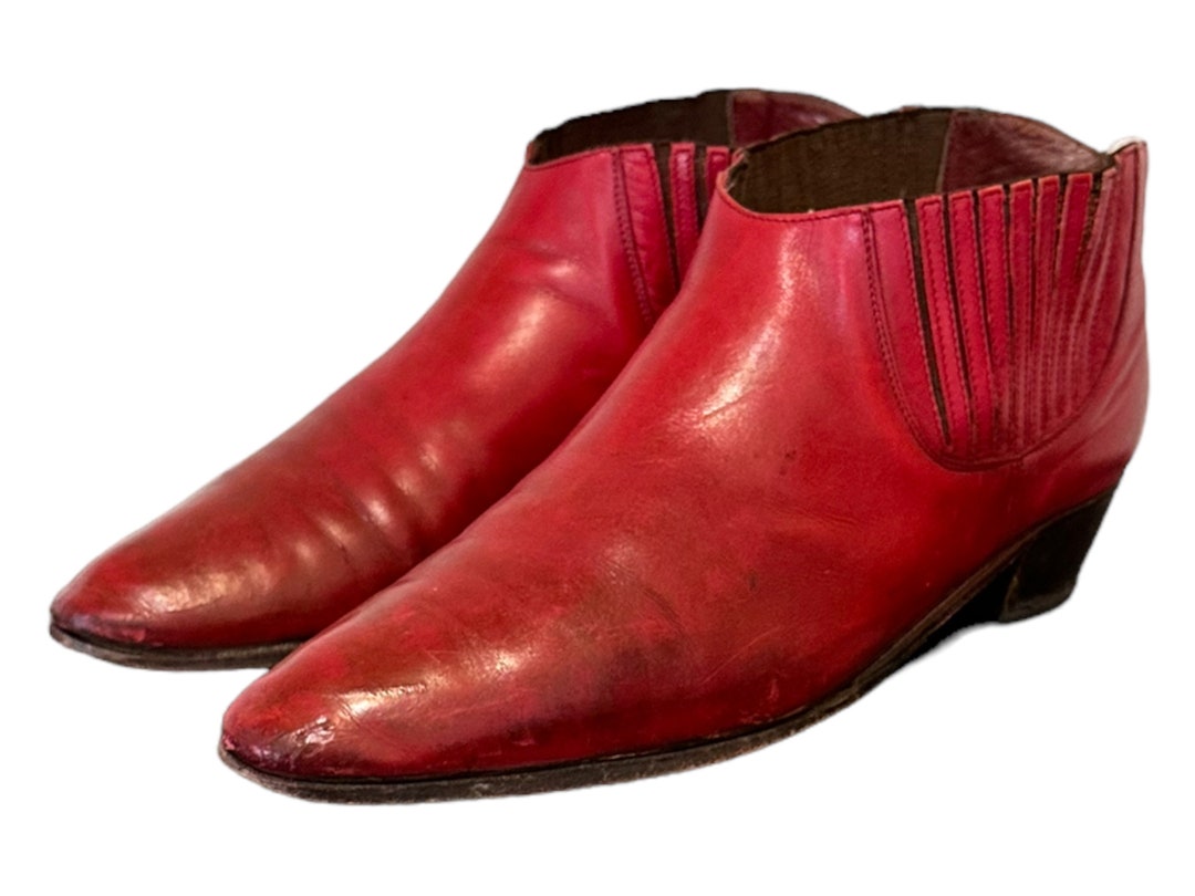 Vintage Boots-red Boots-men Dress Boots-us Men Size 10.5-genuine ...