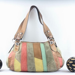 Vintage Purse. Vintage 1990s Women Multi Color Genuine Leather and ...