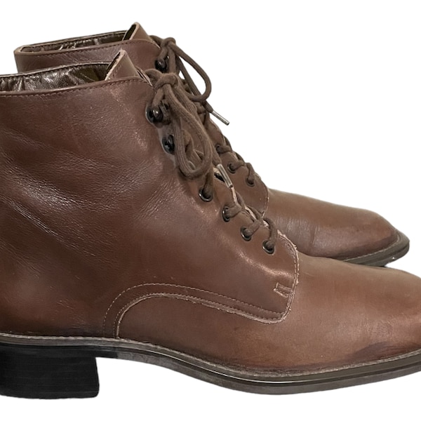 Brown Lace up Boots - Etsy