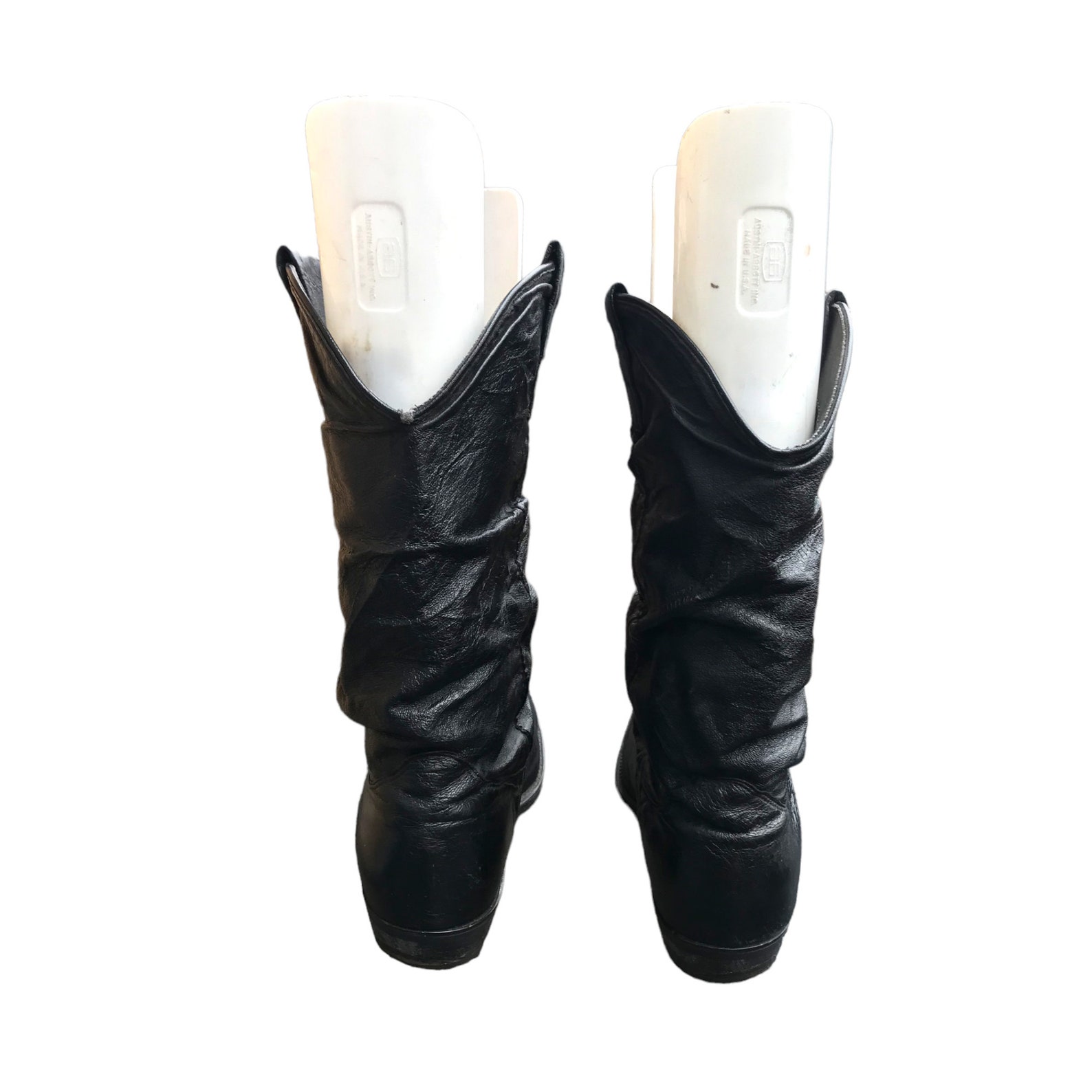 90s Vintage Boots-black Leather Boots-us Men Size 10-genuine Leather ...