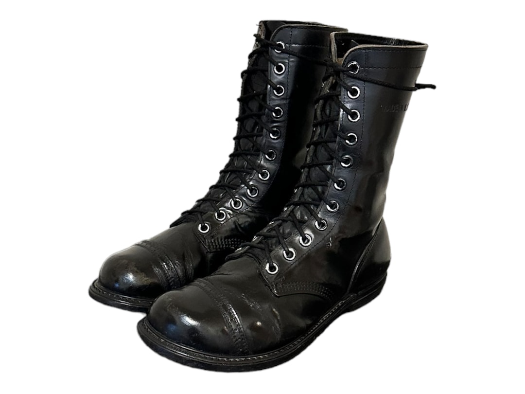 Vintage Boots-black Boots-jump Boots-us Men Size 10-men Boots-made in ...