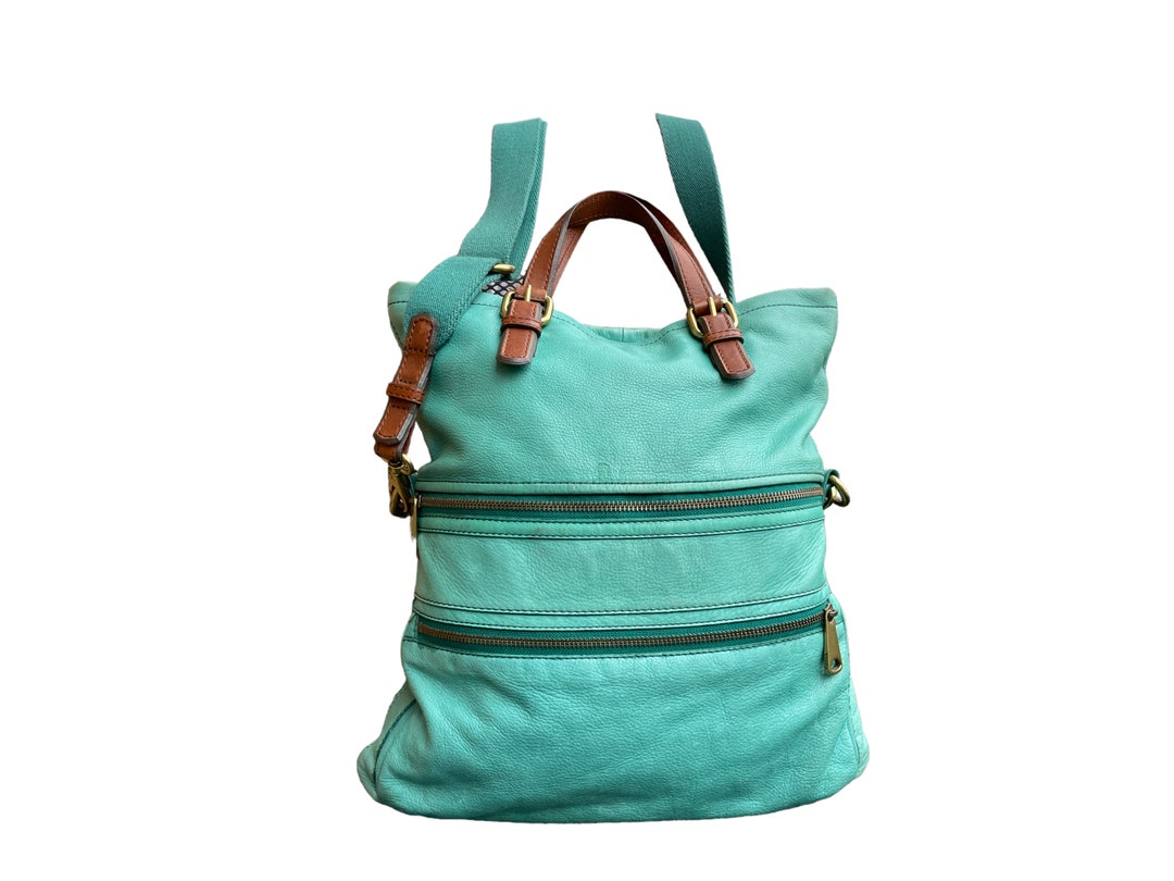Vintage FOSSIL Purse-extra Large-teal Green-crossbody Bag-genuine ...