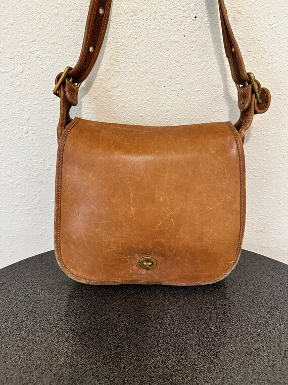 Vintage Coach Purse-British Tan Leather-Stewardess 95… - Gem