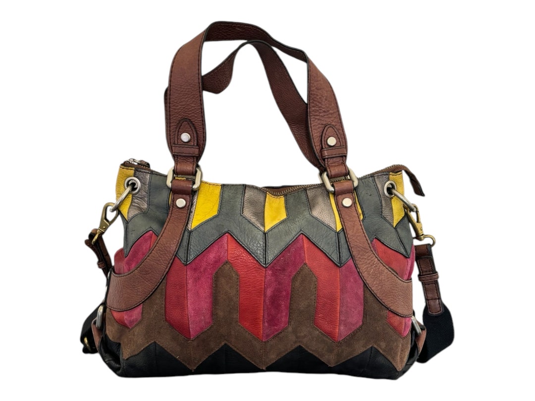 Vintage Purse-fossil Purse-multi Color Purse-patchwork Bag-crossbody ...