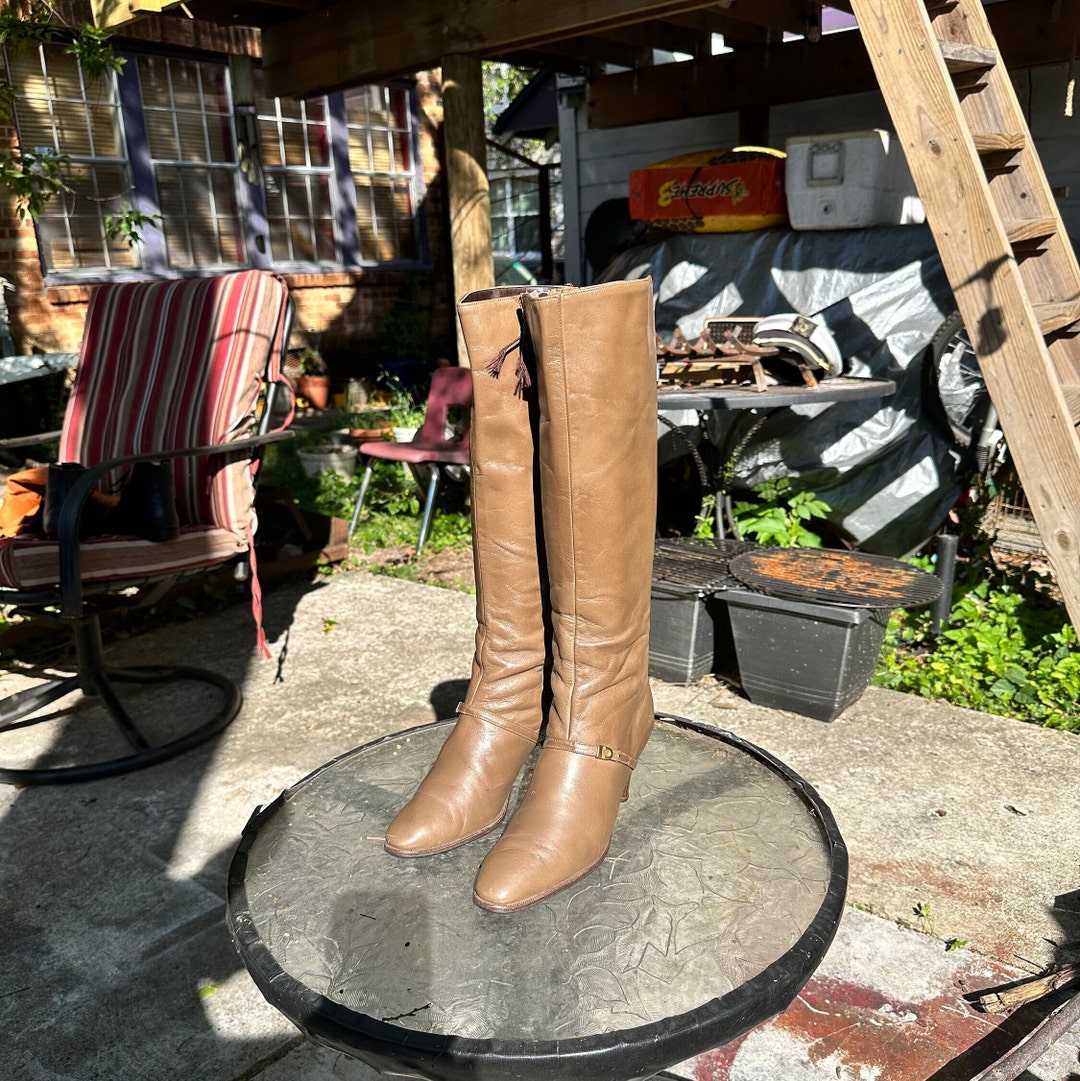 Vintage Boots-riding Boots-us Women Size 7.5-brown Boots-women Boots ...