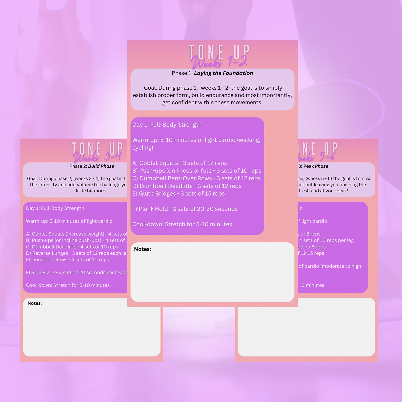 Tone up Gym Program for Women - Etsy