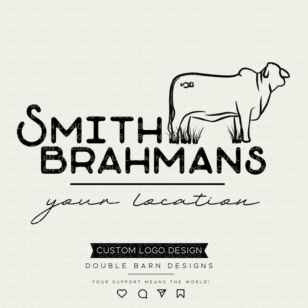Custom Brahman Cattle Logo Design: Stock Show Branding Template - Etsy