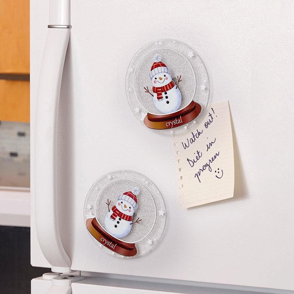 Personalized Christmas Fridge Magnet With Name Snowman Refrigerator ...