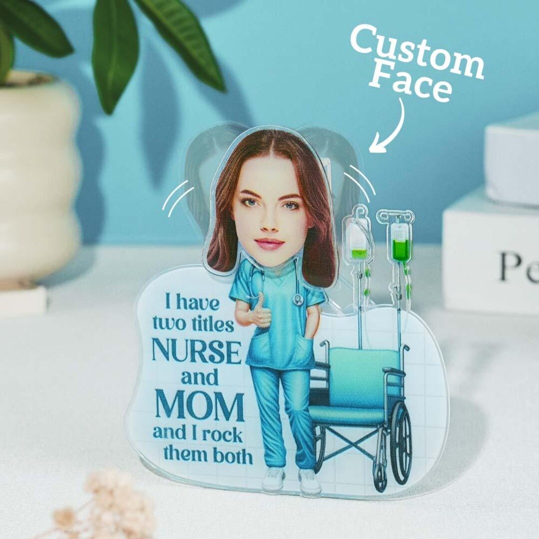 Personalized Face Nurse and Mom Shaking Head Standee Gift for Mom Gift ...