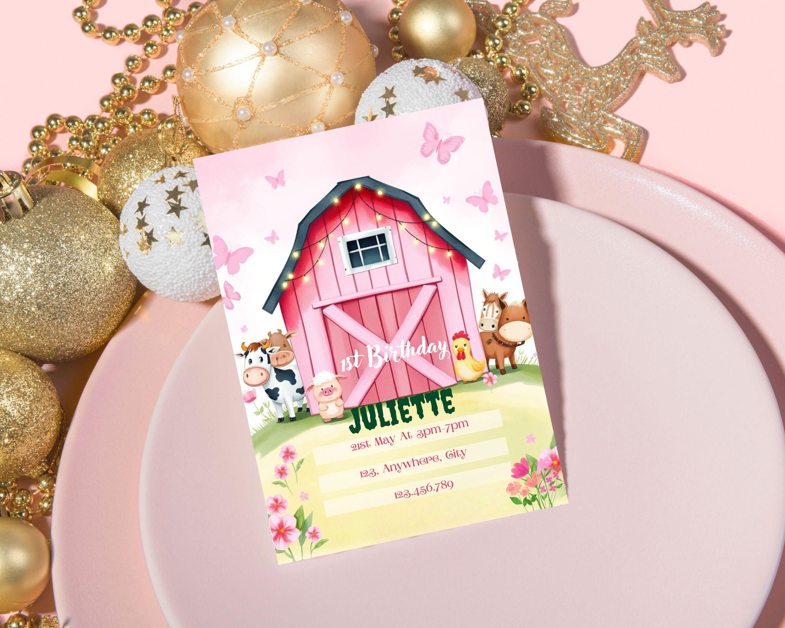 Farm Birthday Invitation, Farm Animals Party Invites, Ranch Kids ...