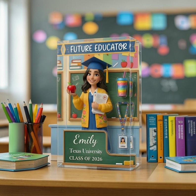 Personalized Future Educator Graduation Gift for Her, Custom Teacher ...