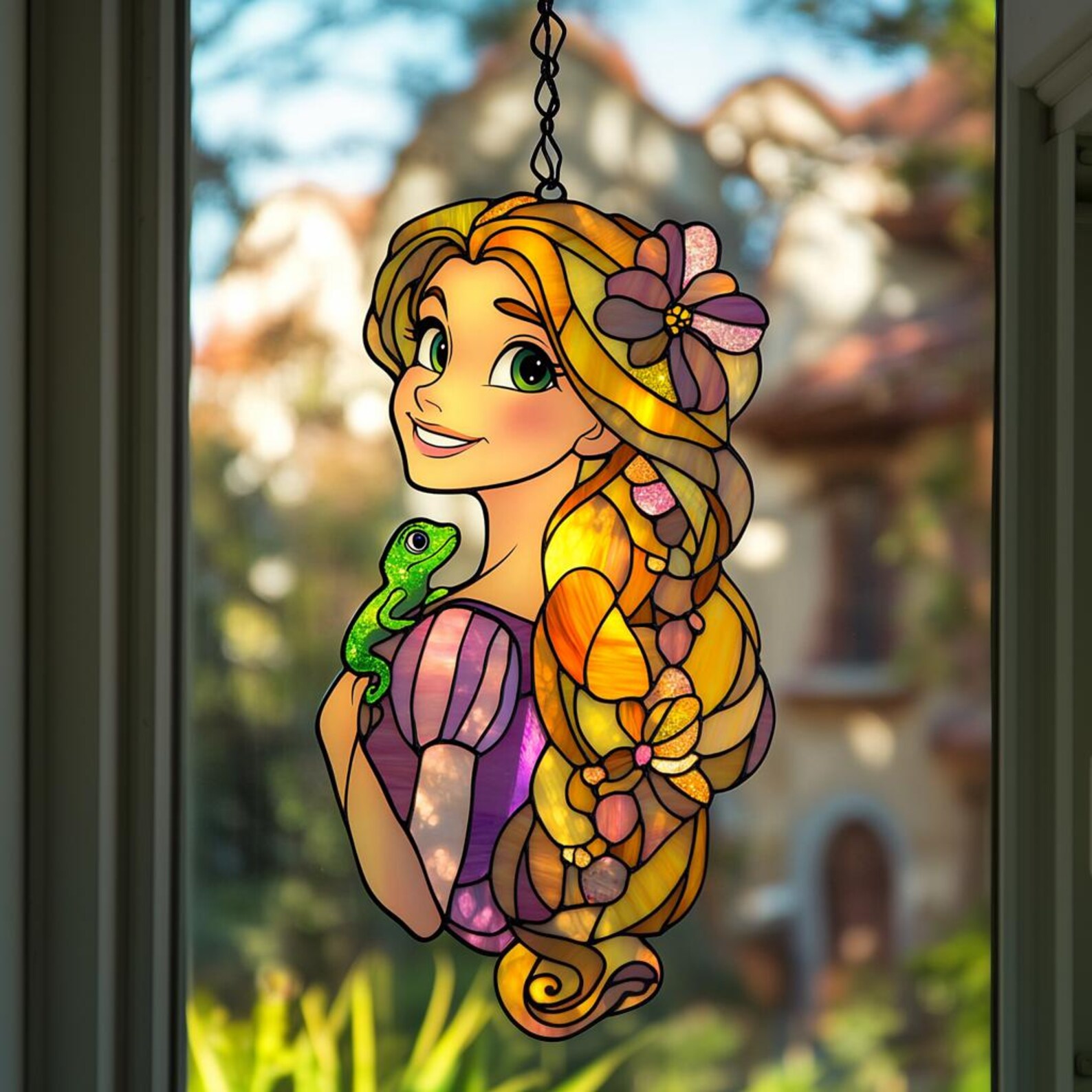 Fairytale Princess Faux Stained Glass Suncatcher – Acrylic Hanging ...